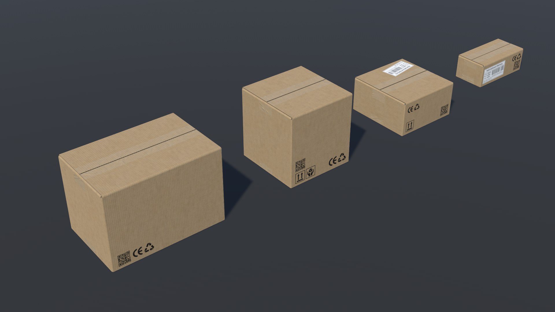 Realistic Cardboard Boxes Animation Model - TurboSquid 1343930