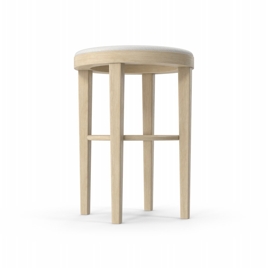3D Model Wooden Round Stool - TurboSquid 2110552