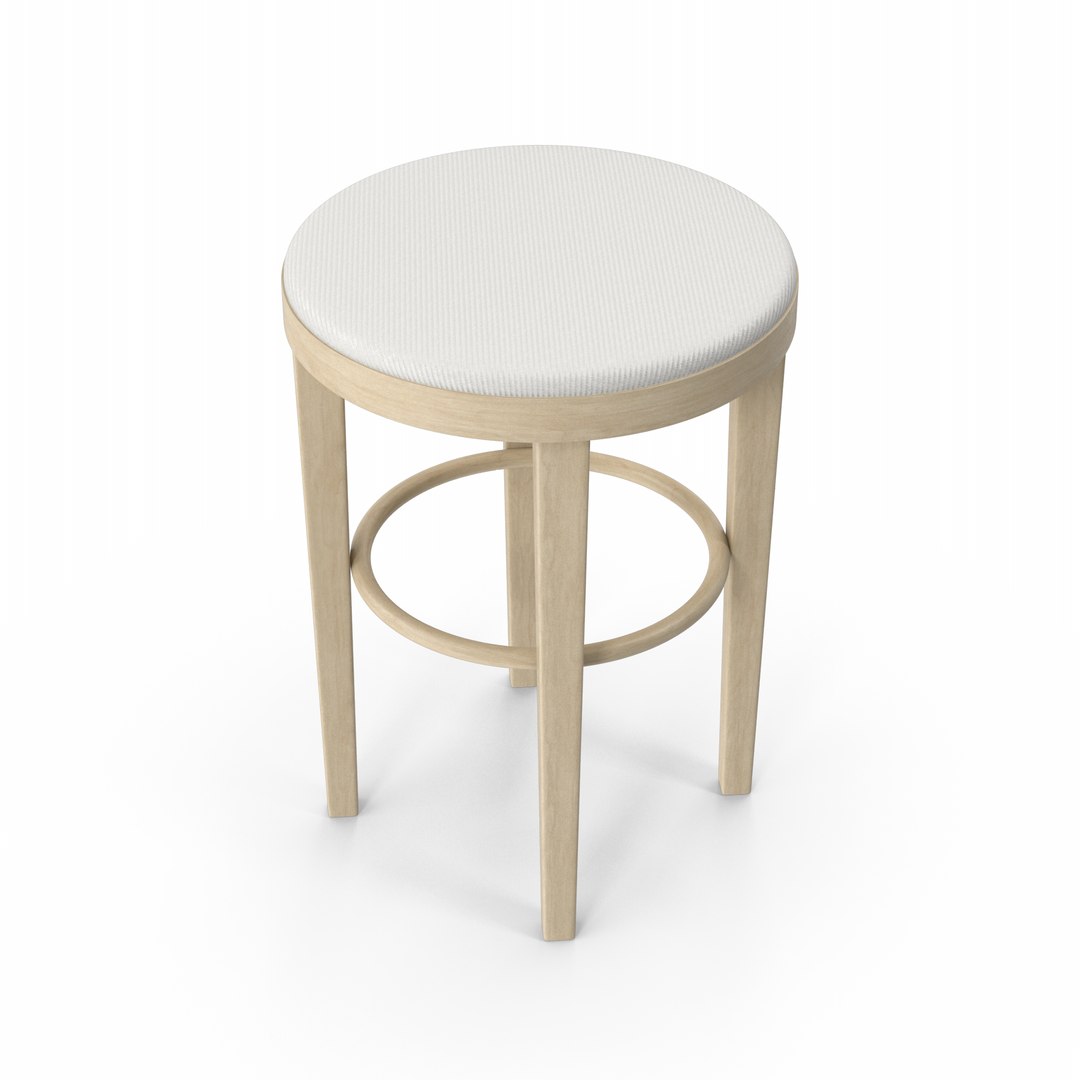 3D Model Wooden Round Stool - TurboSquid 2110552