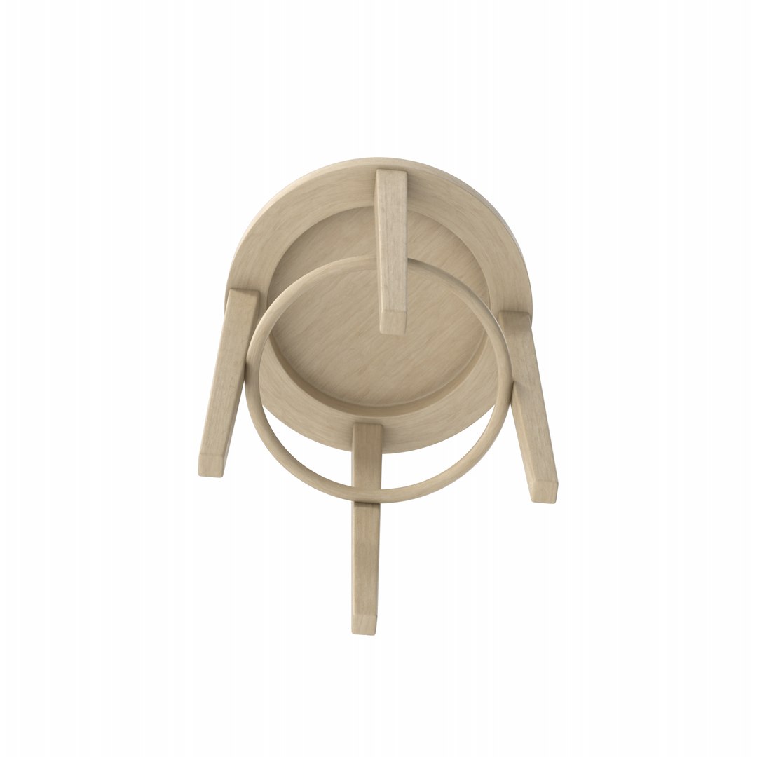 3D Model Wooden Round Stool - TurboSquid 2110552