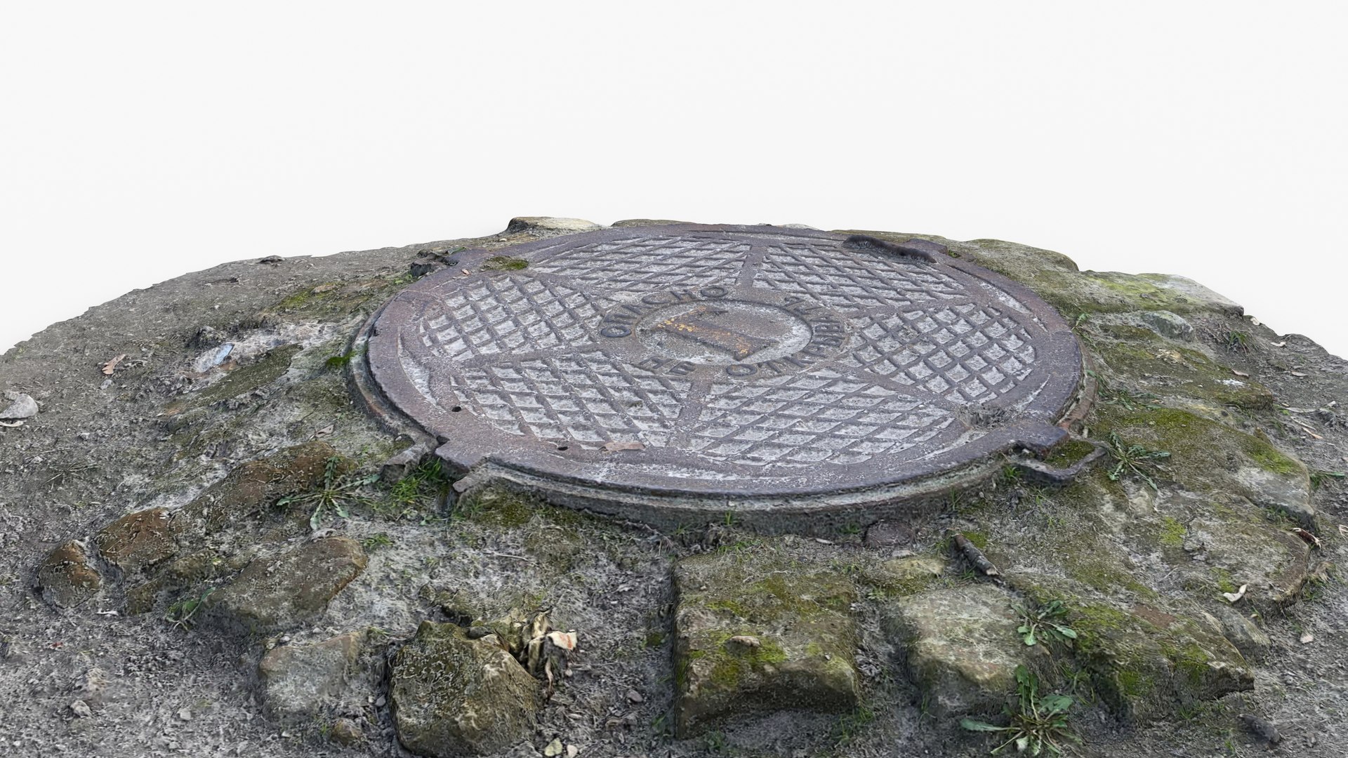3D Photorealistic 3D Scan Of Manhole Hatch Cover Sewer Manhole ...