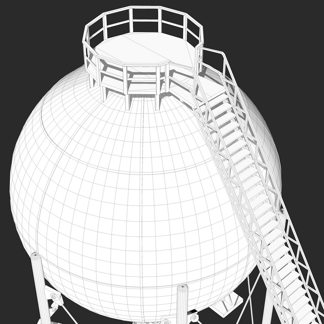 3d model of storage spherical tanks