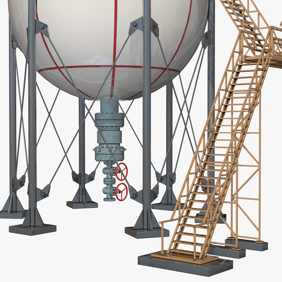 3d Model Of Storage Spherical Tanks