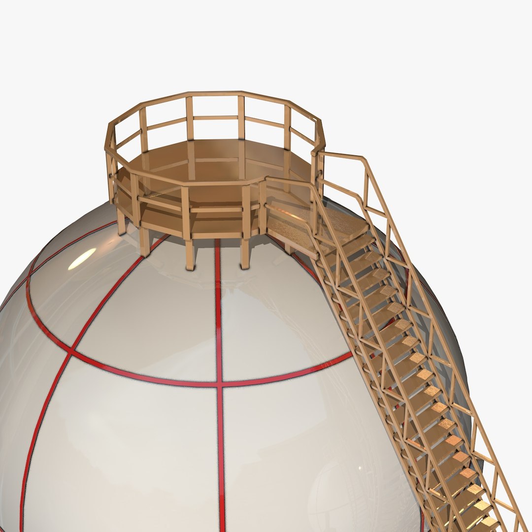 3d Model Of Storage Spherical Tanks
