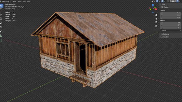 Wooden Hut 3D model - TurboSquid 1844934