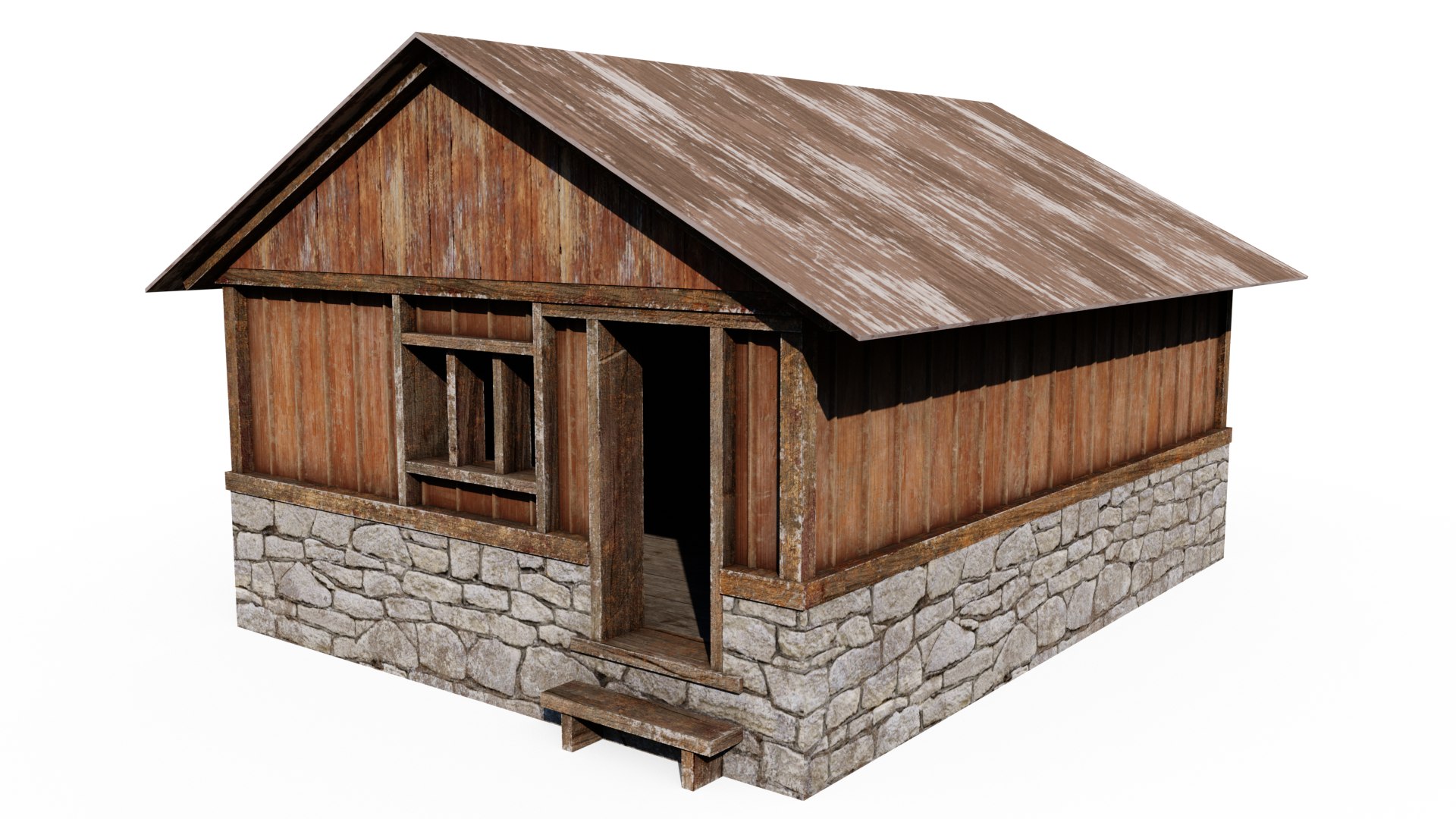 Wooden Hut 3D Model - TurboSquid 1844934