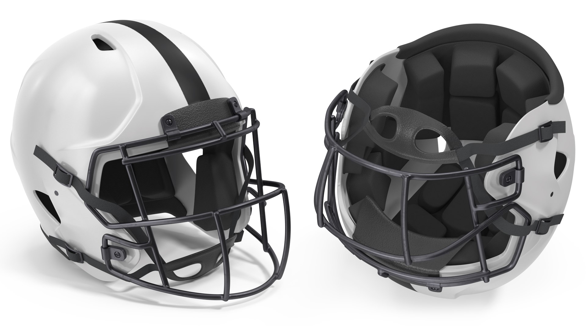 3D Model Crouching American Football Player White Uniform - TurboSquid ...