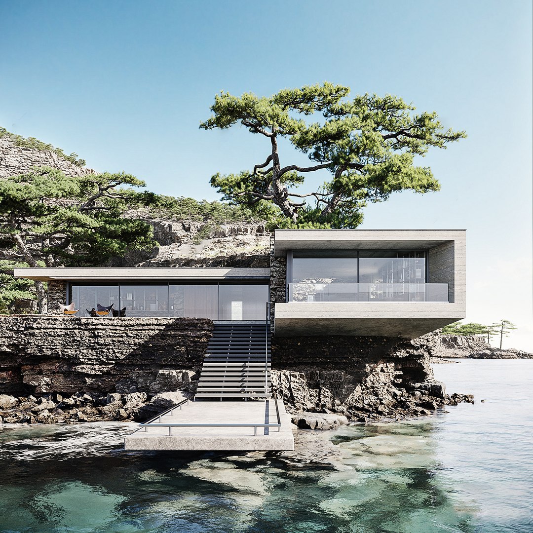 3D Model Villa Model Of Modern Homestay Hotel Seaside Architecture ...