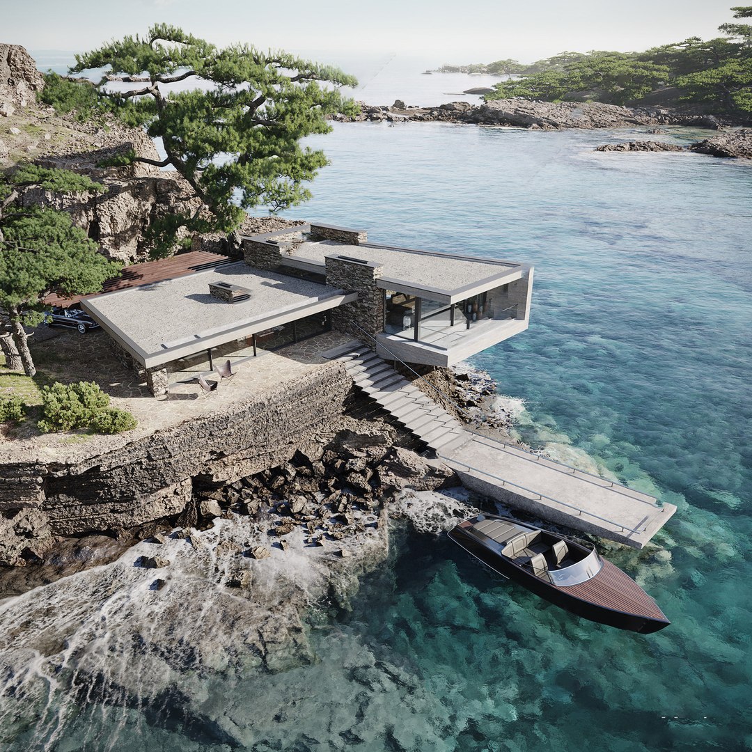 3D Model Villa Model Of Modern Homestay Hotel Seaside Architecture ...