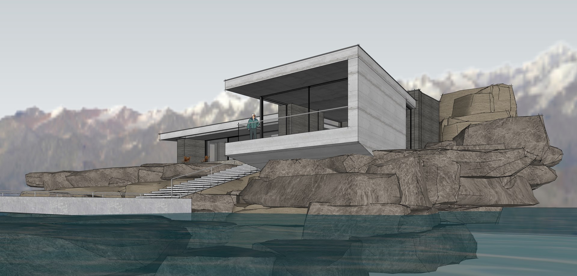 3D Model Villa Model Of Modern Homestay Hotel Seaside Architecture ...