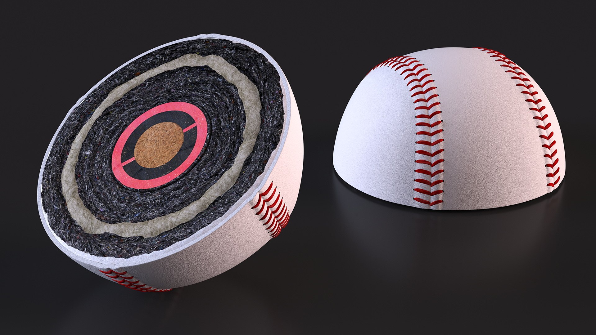 Baseball Ball Half Model - TurboSquid 2062331