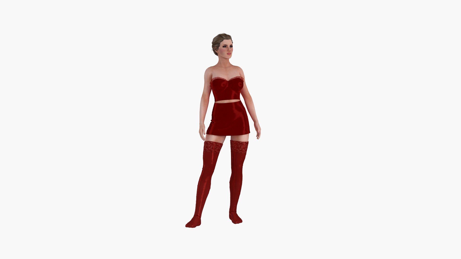 3D Woman In Red - TurboSquid 1910964
