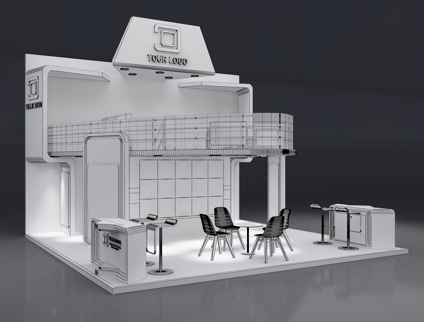 3D Model Booth Exhibition Stand A645 - TurboSquid 1997273