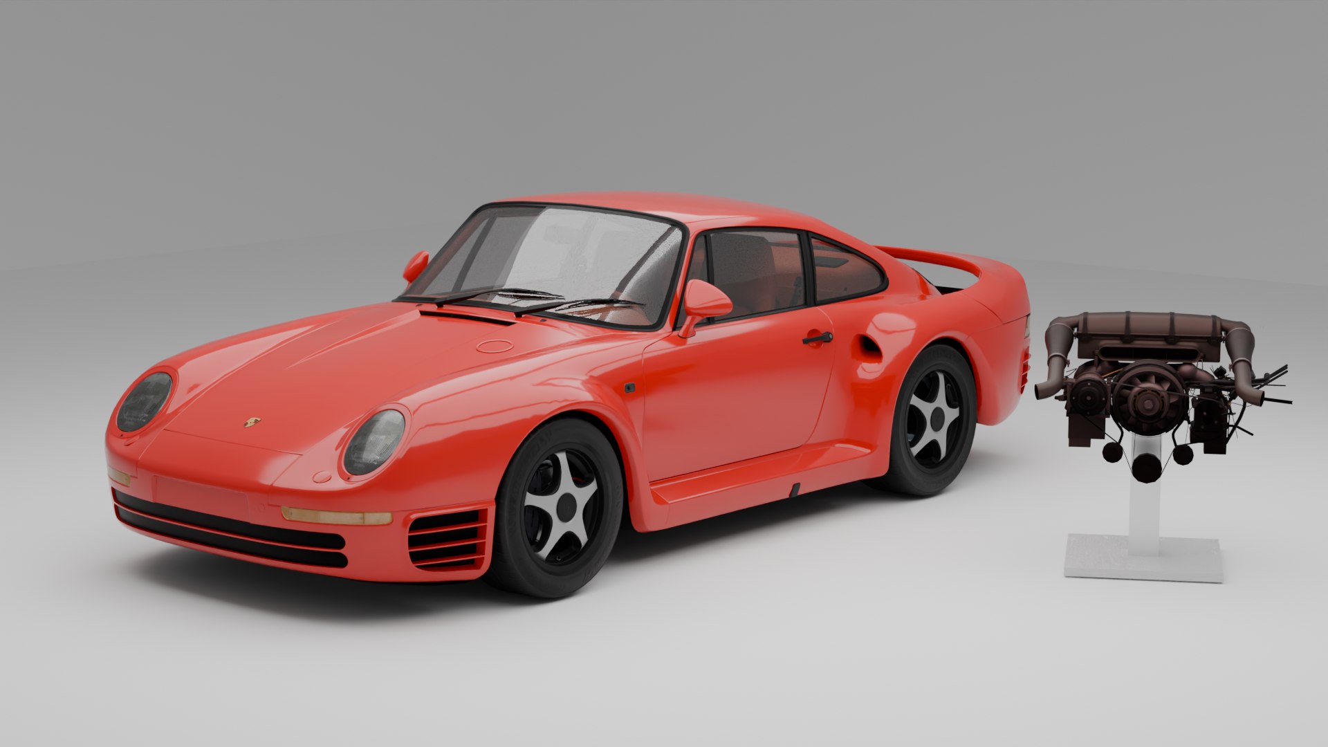 3D Porsche 959 With Engine - TurboSquid 2372210