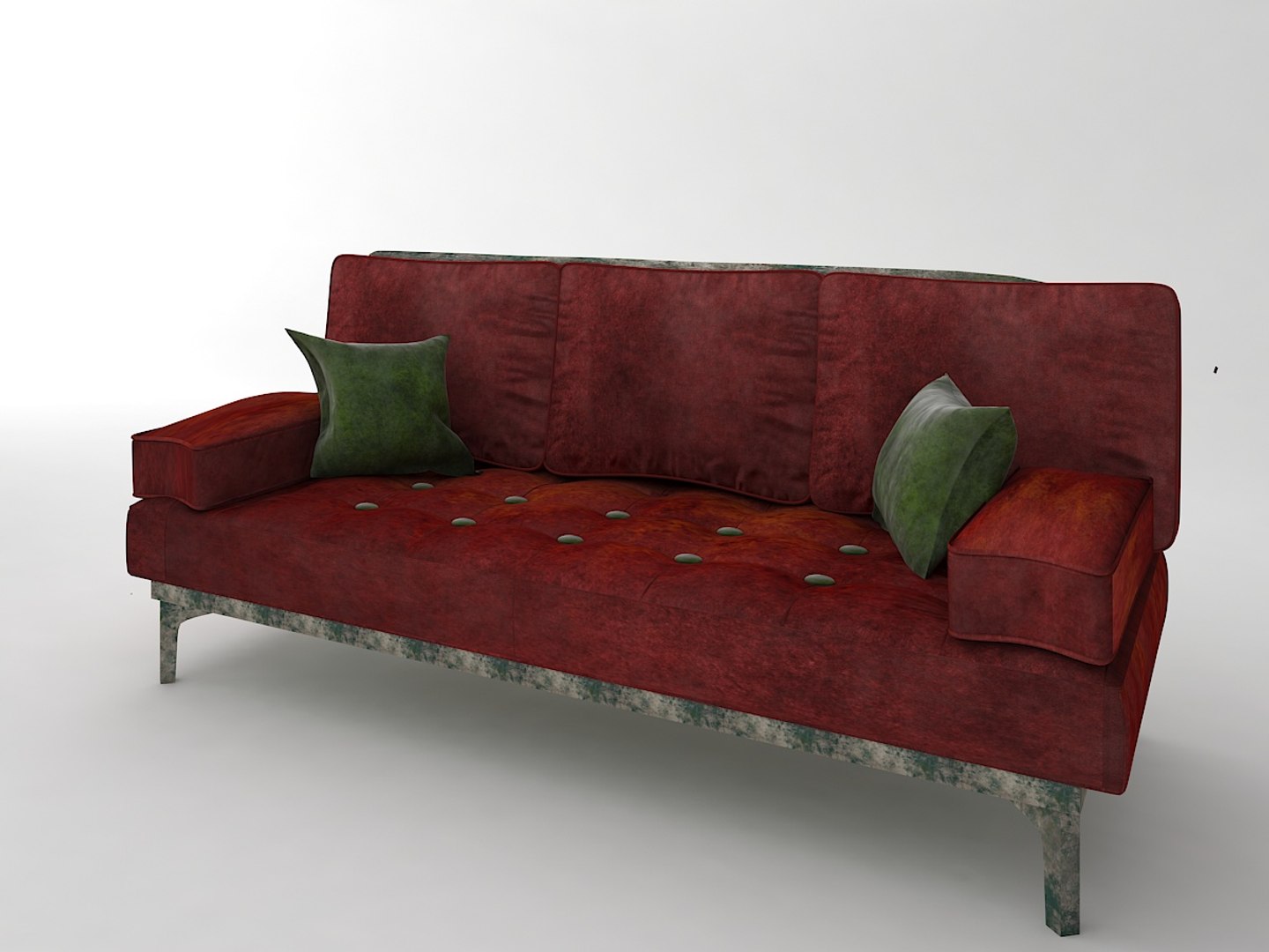 3D red velvet sofa model - TurboSquid 1151670