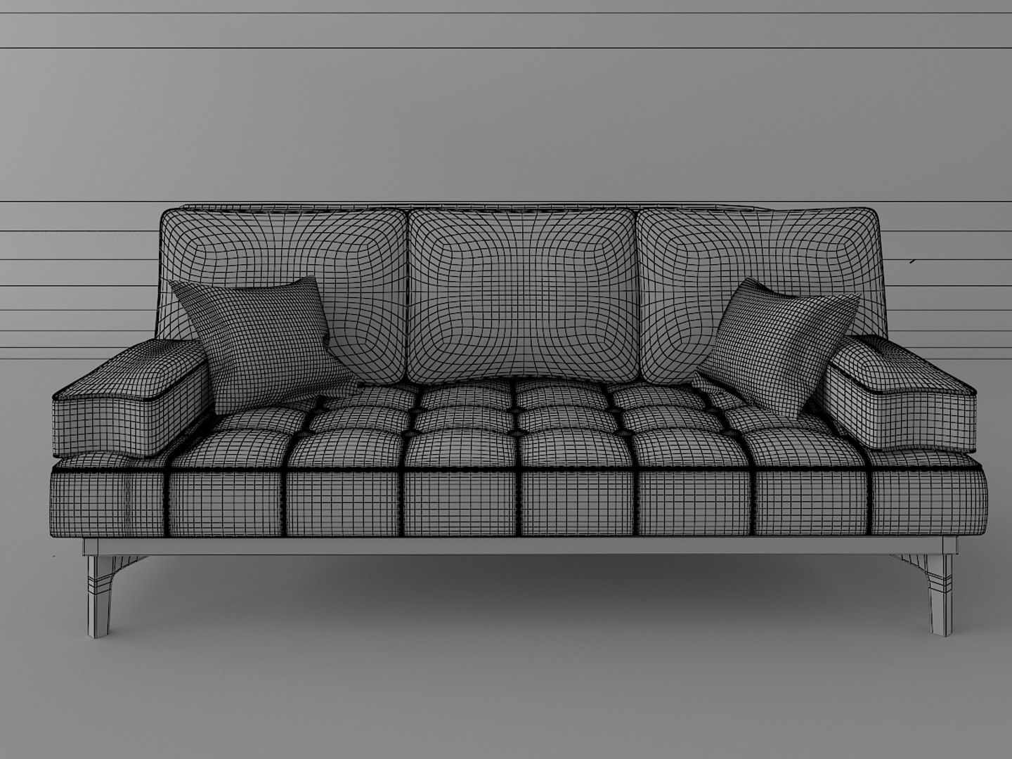 3D red velvet sofa model - TurboSquid 1151670