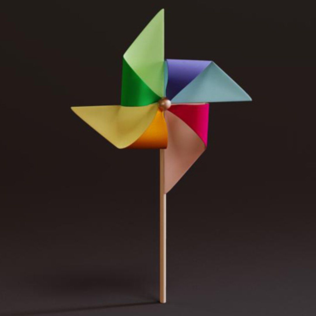 Colorful Pinwheel 3d Model