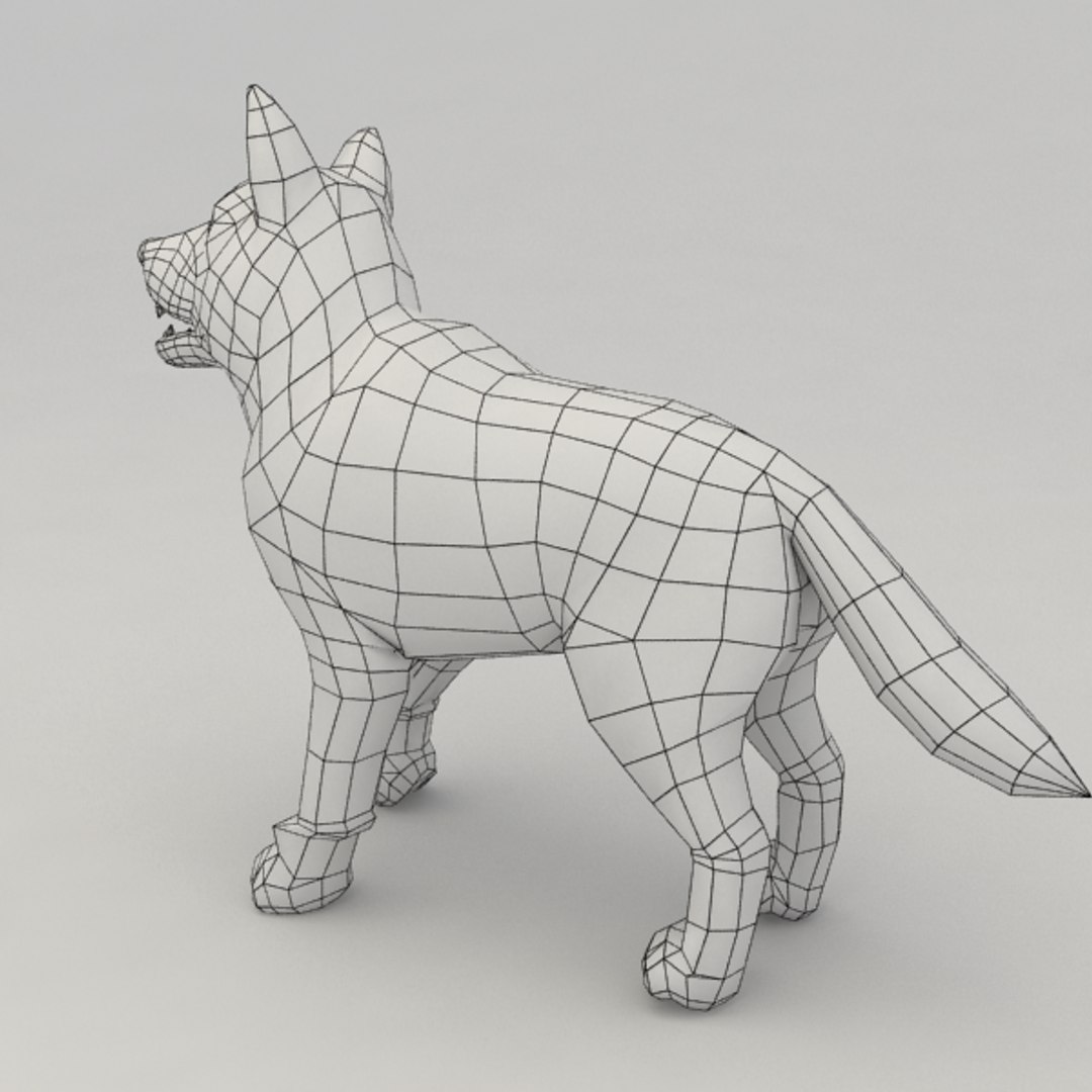 3d Wolf Pup Model