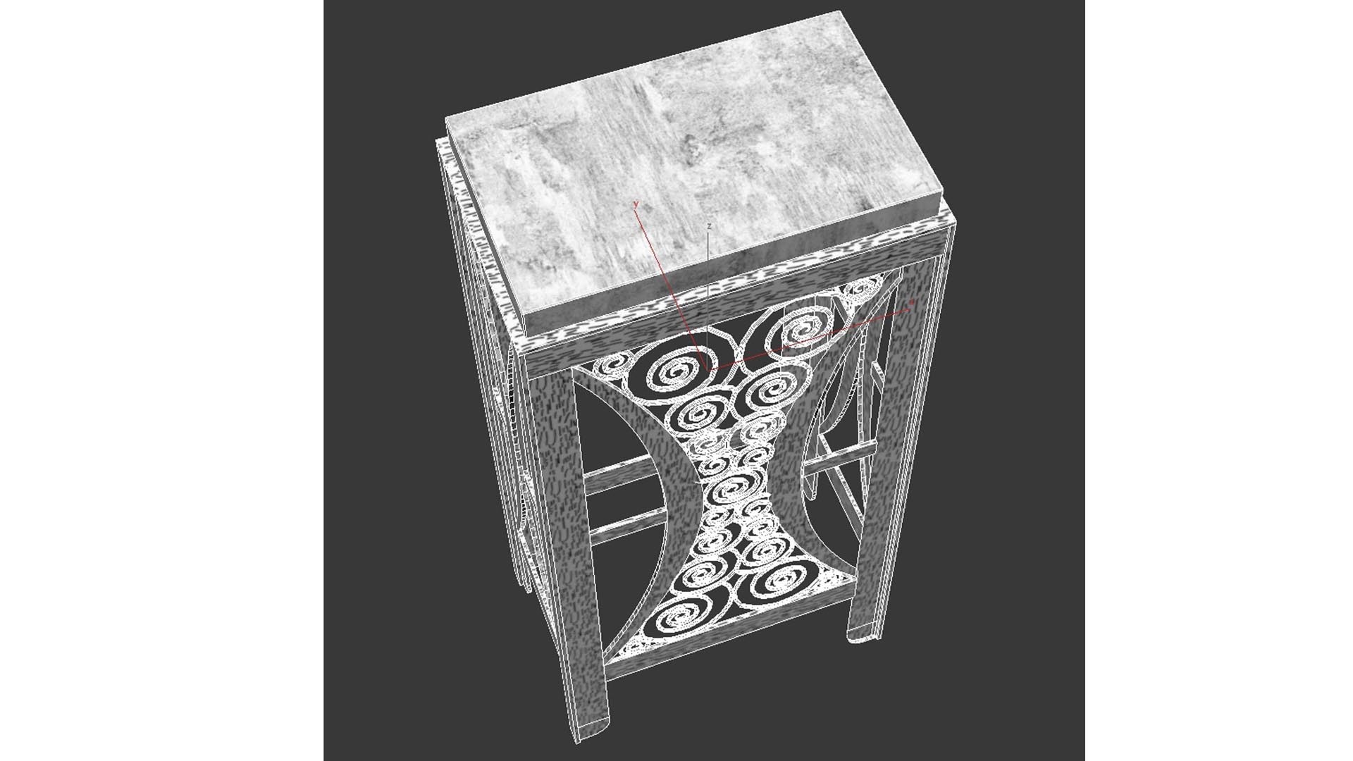 Custom Small Console Table Marble Stone Top 3D Model - TurboSquid 2178022