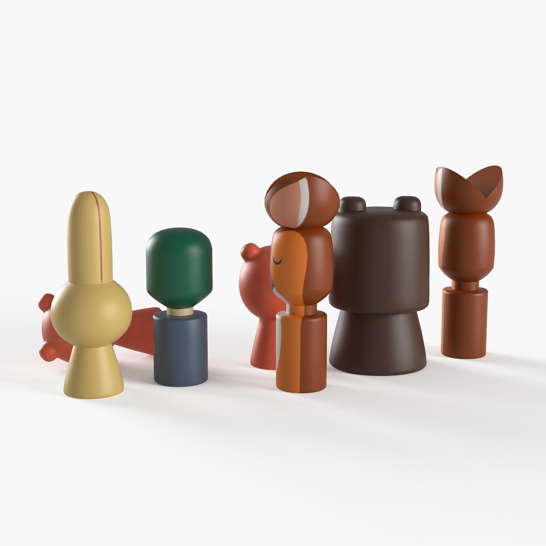 3D Wooden Forest Animals Model - TurboSquid 1491004