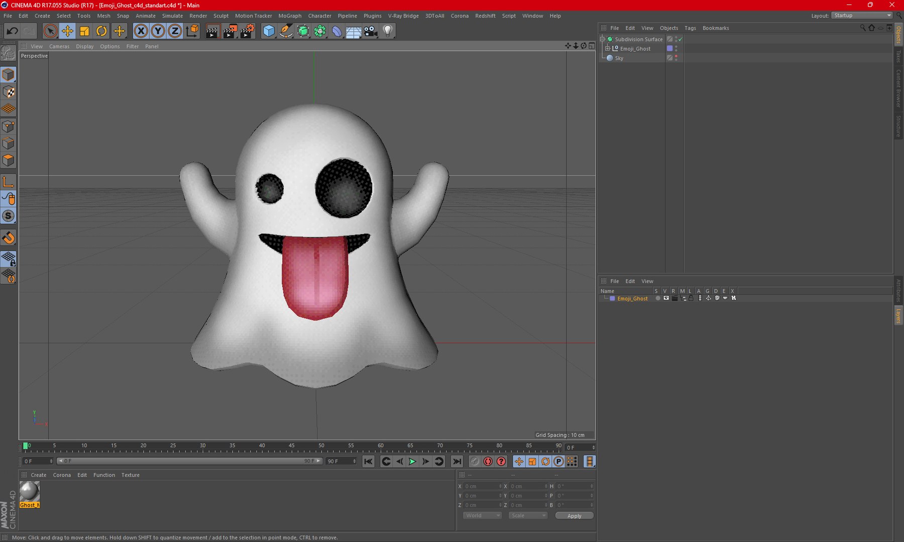 Emoji Ghost 3D Model - TurboSquid 2239283