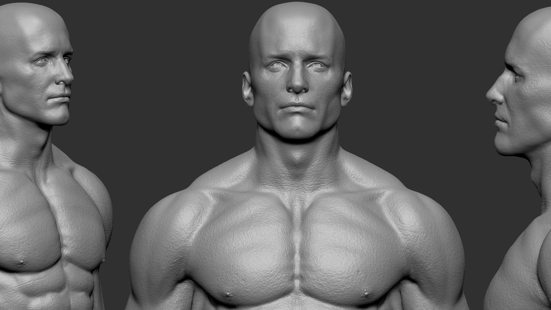 Male Basemesh - Clean Topology Base Mesh With Detailed Skin Render 3D ...