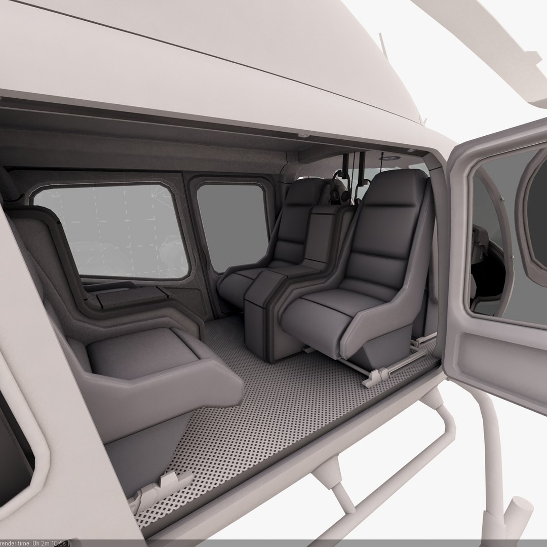 3d bell 429 helicopter interior model