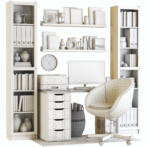 IKEA office workplace 105 3D model - TurboSquid 1847627