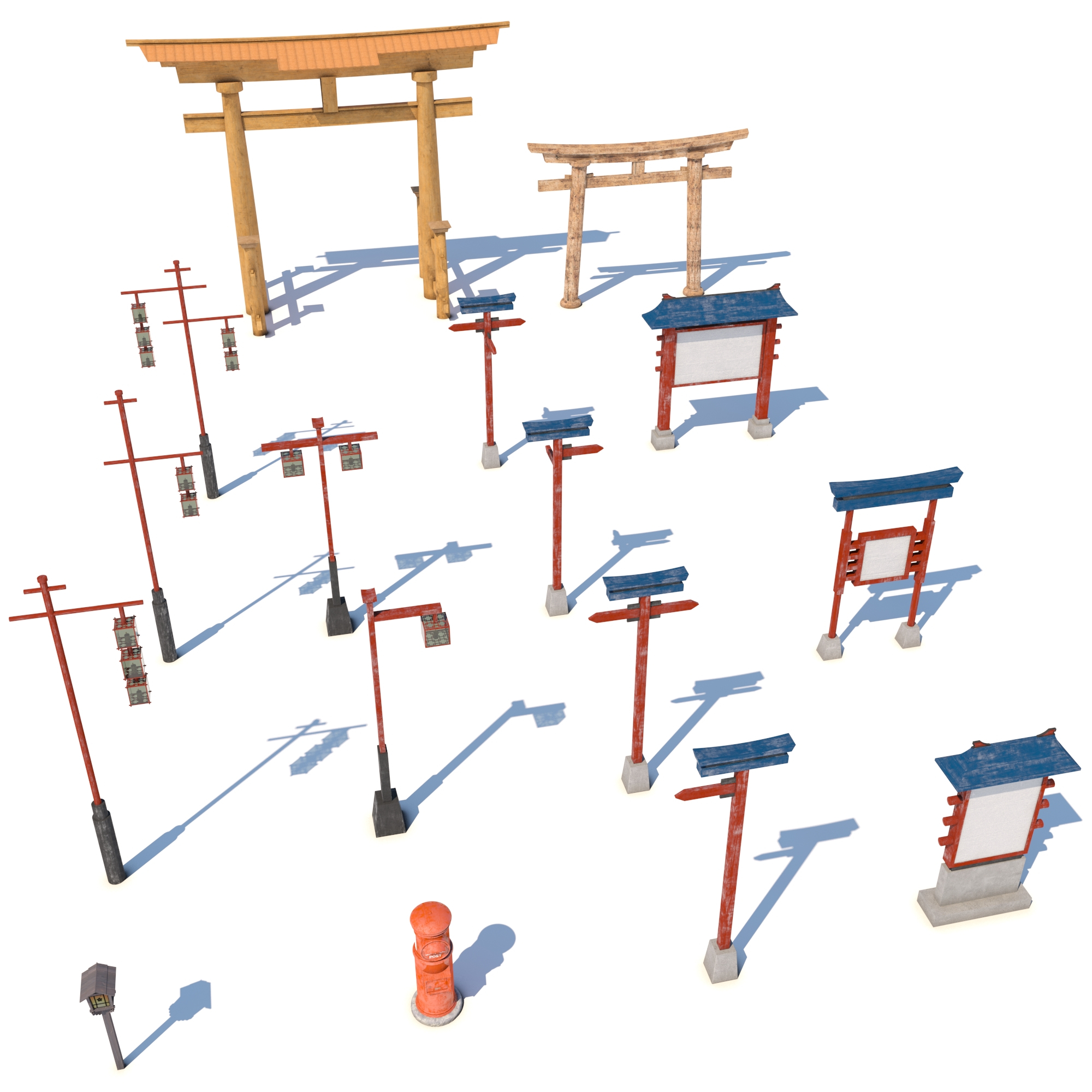 Traditional Japanese Streets Elements model - TurboSquid 1779111