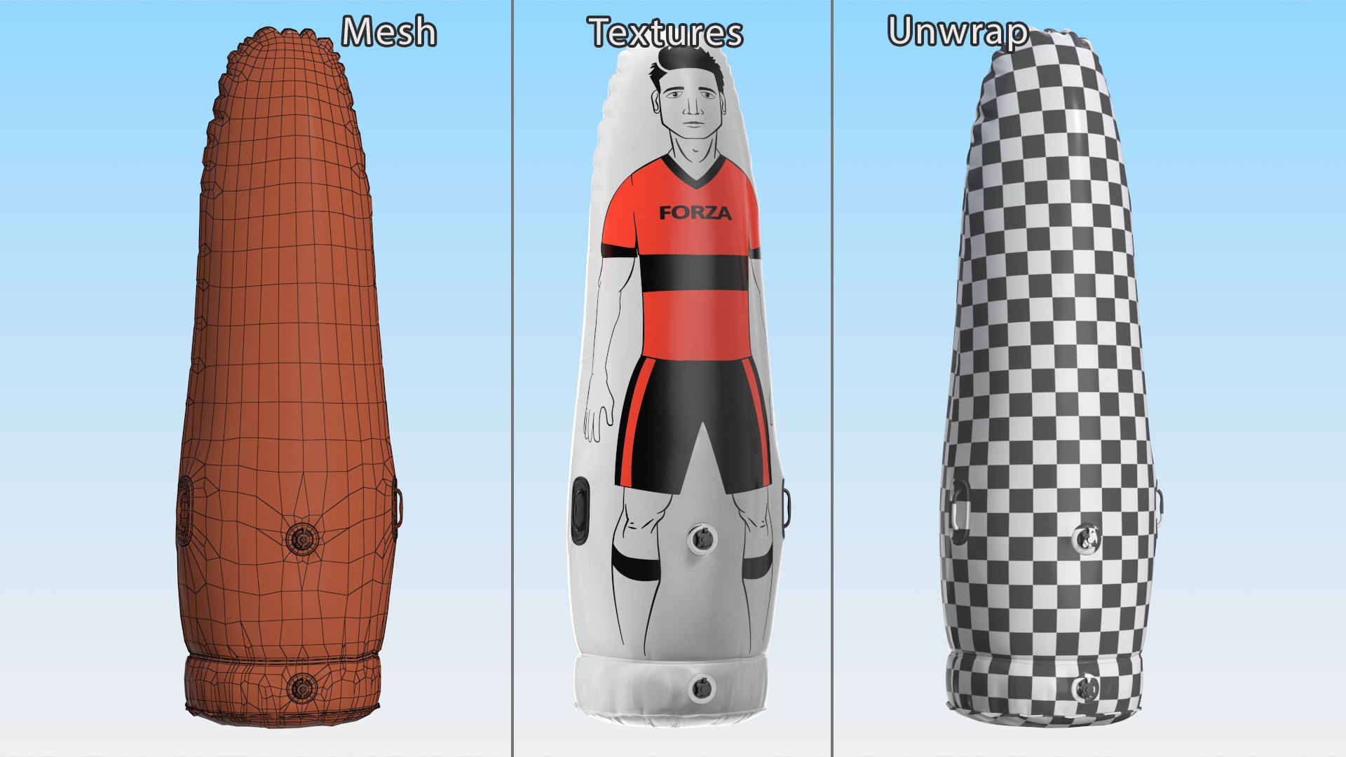 Soccer Kick Training Dummy Senior Red T-shirt 3D Model - TurboSquid 2021479