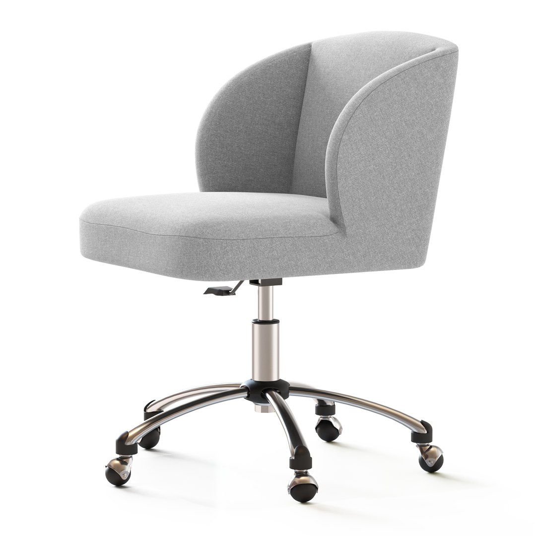 3D Ivory Sherpa Wingback Desk Chair model - TurboSquid 1896356