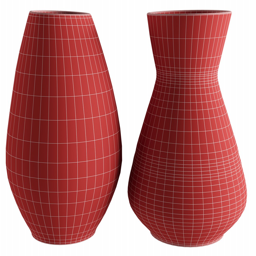 Set Of 2 Fat Lava Pottery Vases Heinz Siery 3D Model - TurboSquid 2072886
