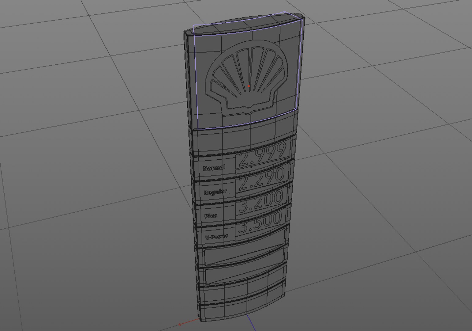 3d shell gas station totem