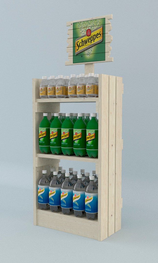 3d model of point-of-purchase wood display