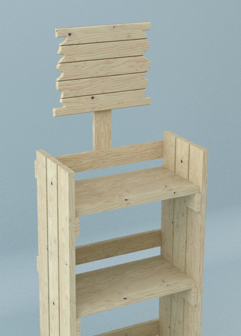3d model of point-of-purchase wood display