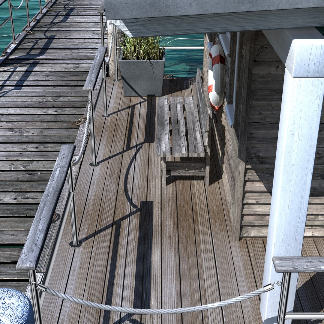 3d model modeled floating house