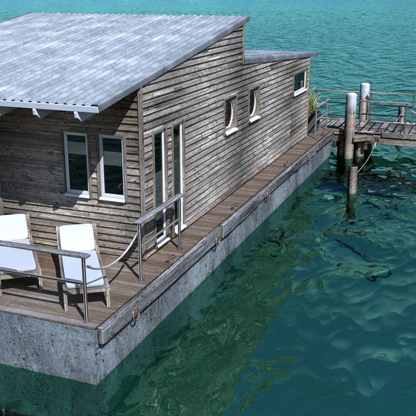 3d model modeled floating house