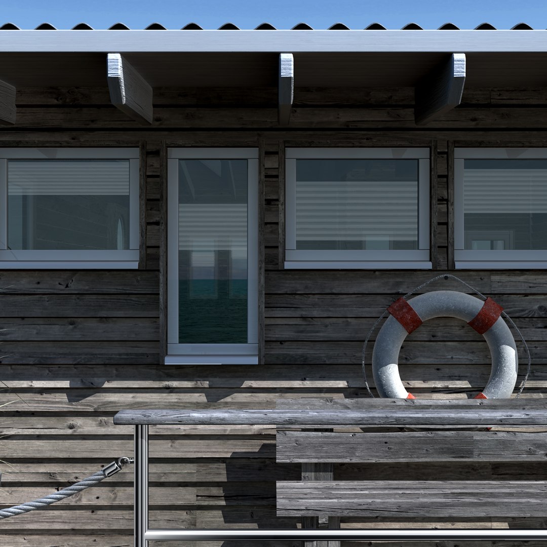 3d model modeled floating house