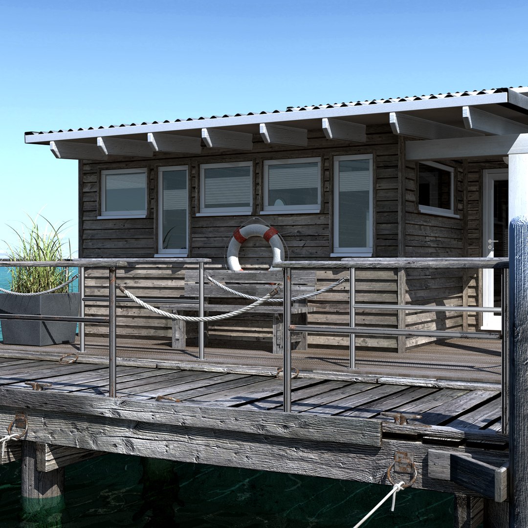 3d model modeled floating house