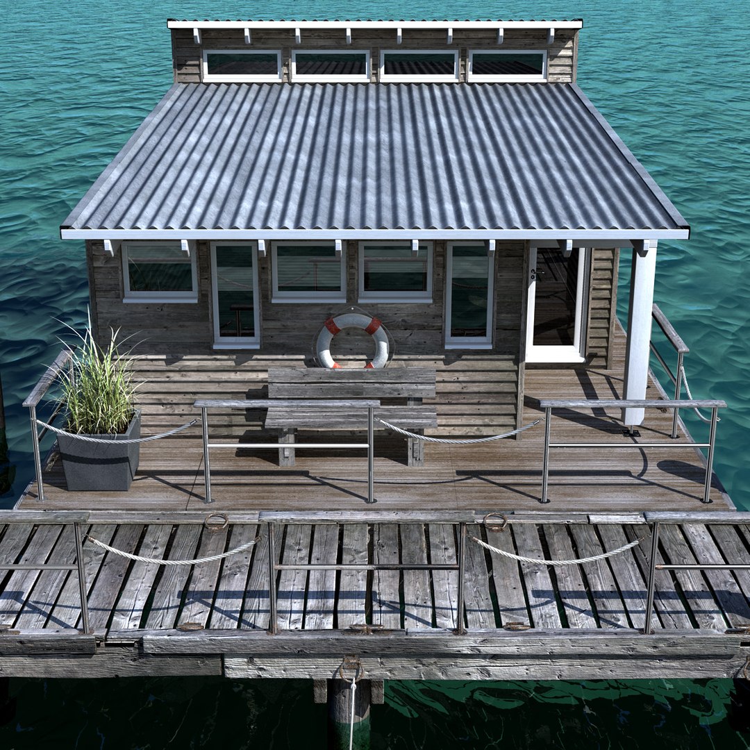 3d model modeled floating house