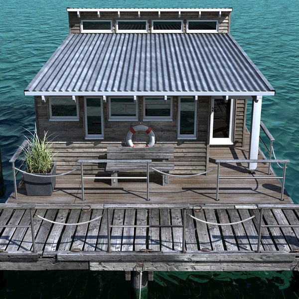 3d model modeled floating house