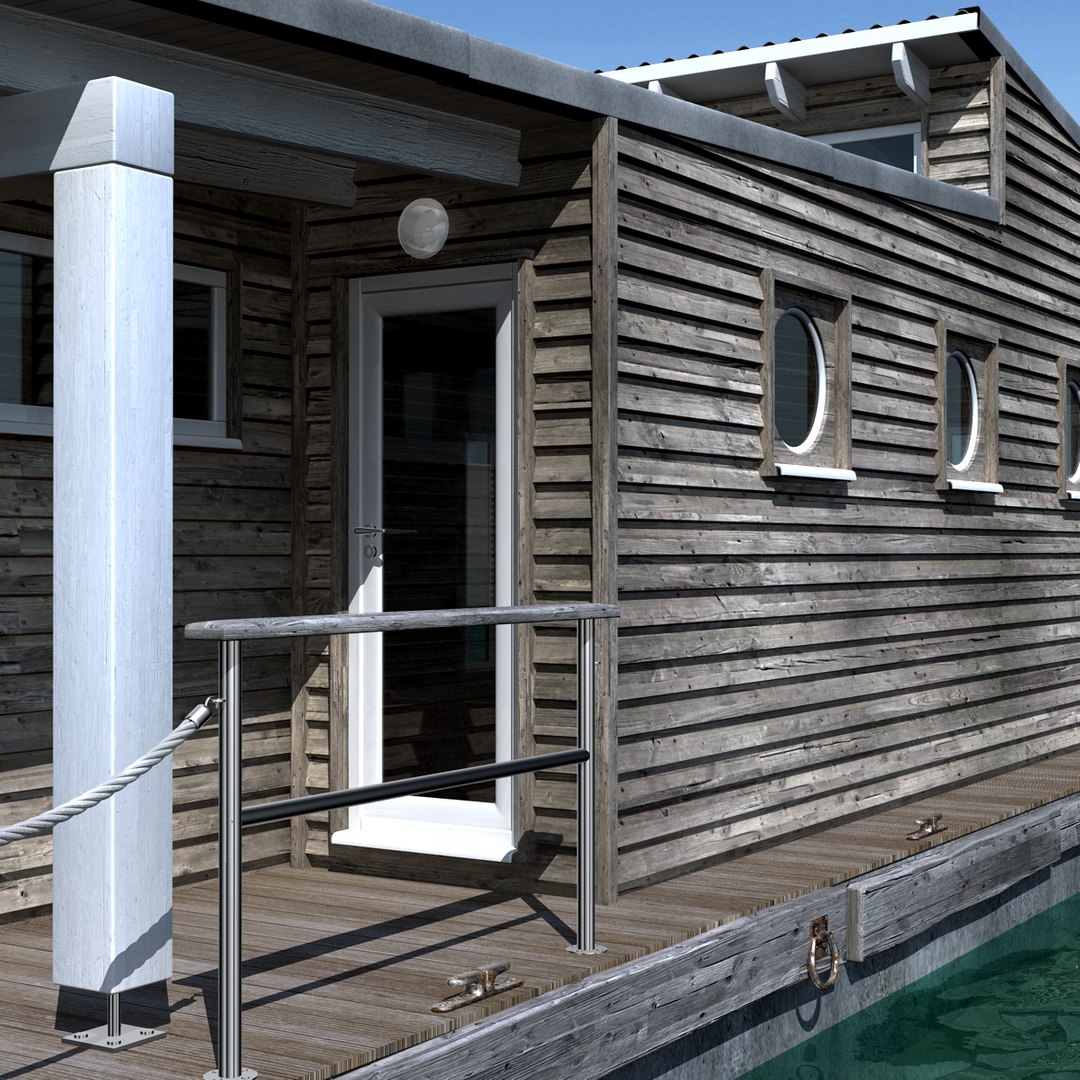 3d model modeled floating house