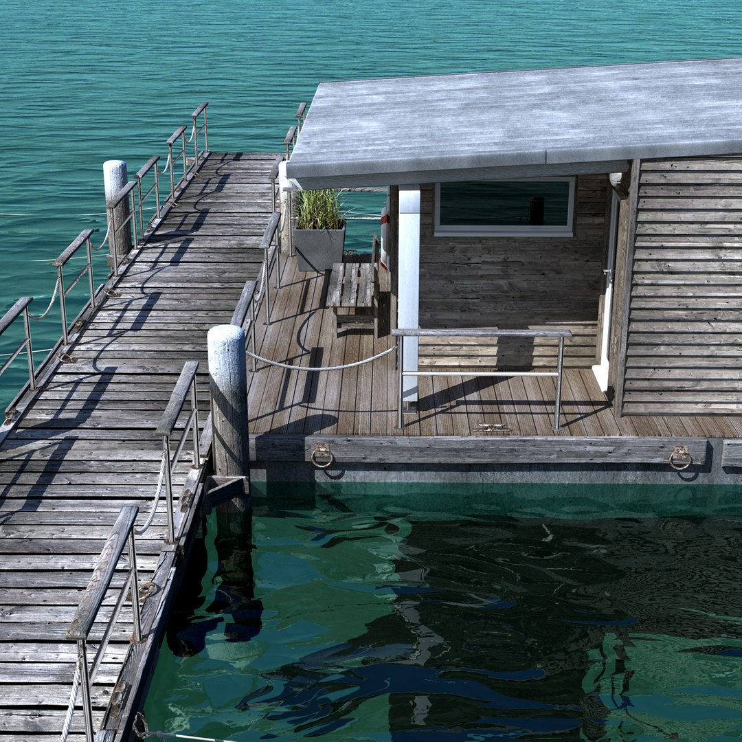 3d model modeled floating house