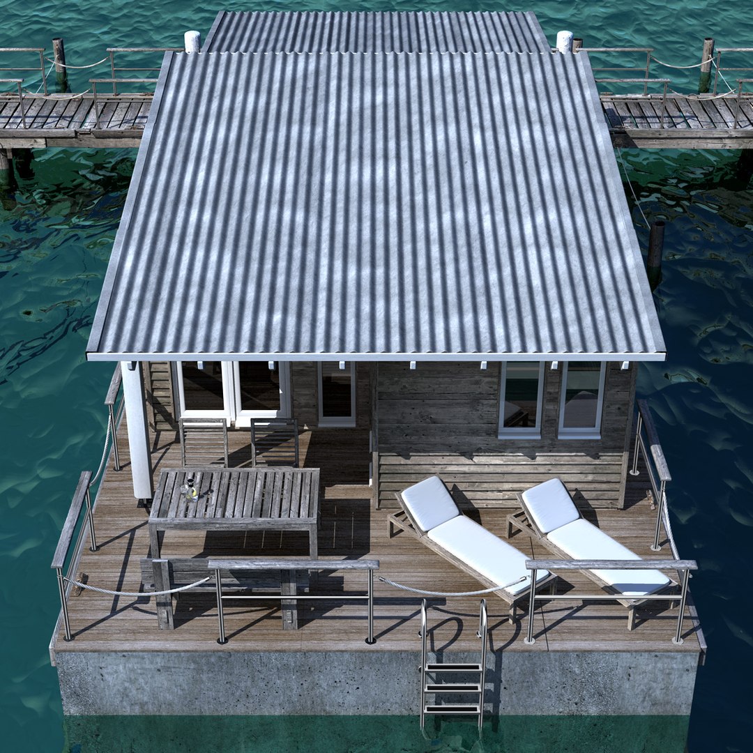 3d model modeled floating house