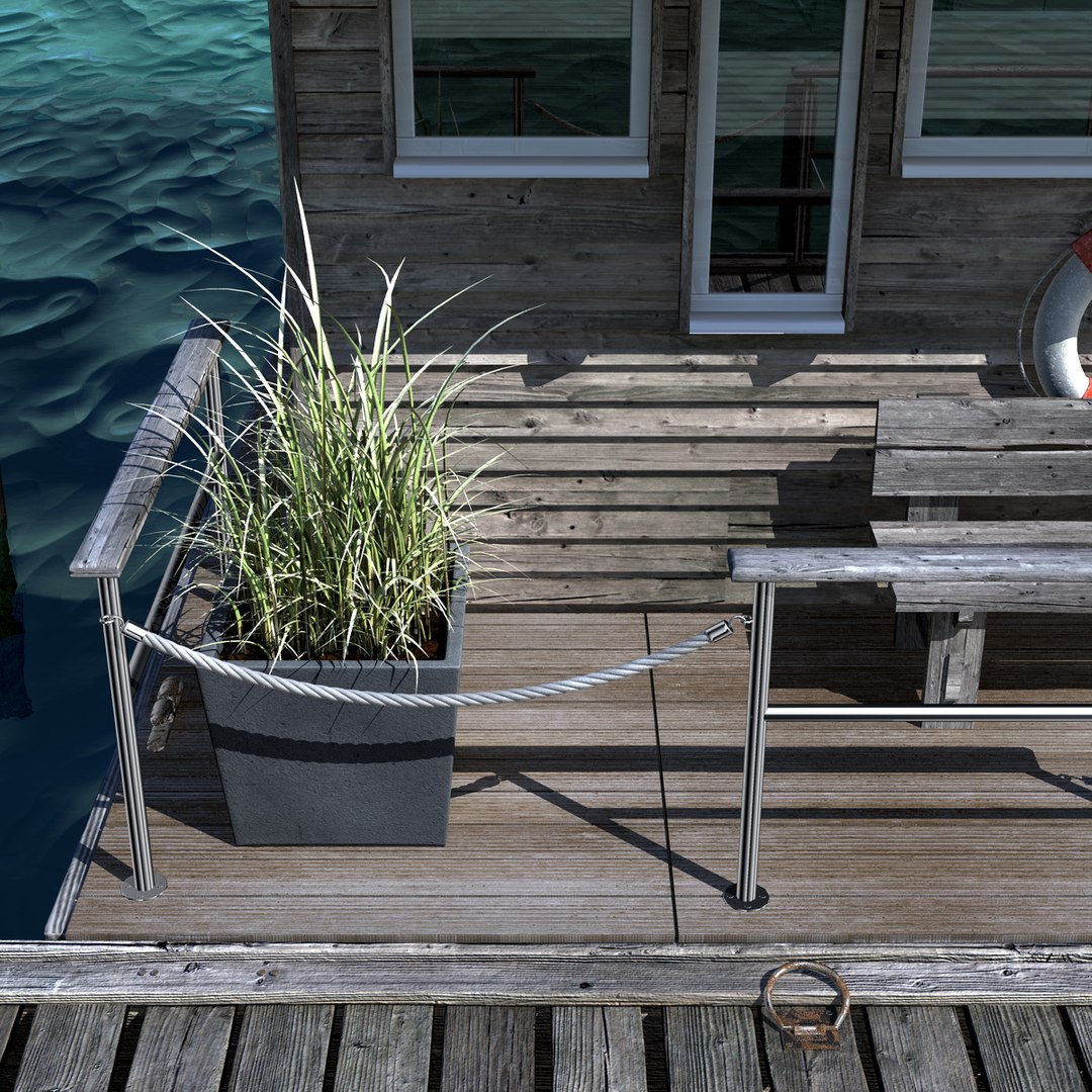 3d model modeled floating house