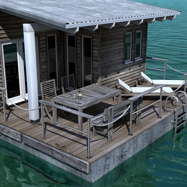 3d model modeled floating house