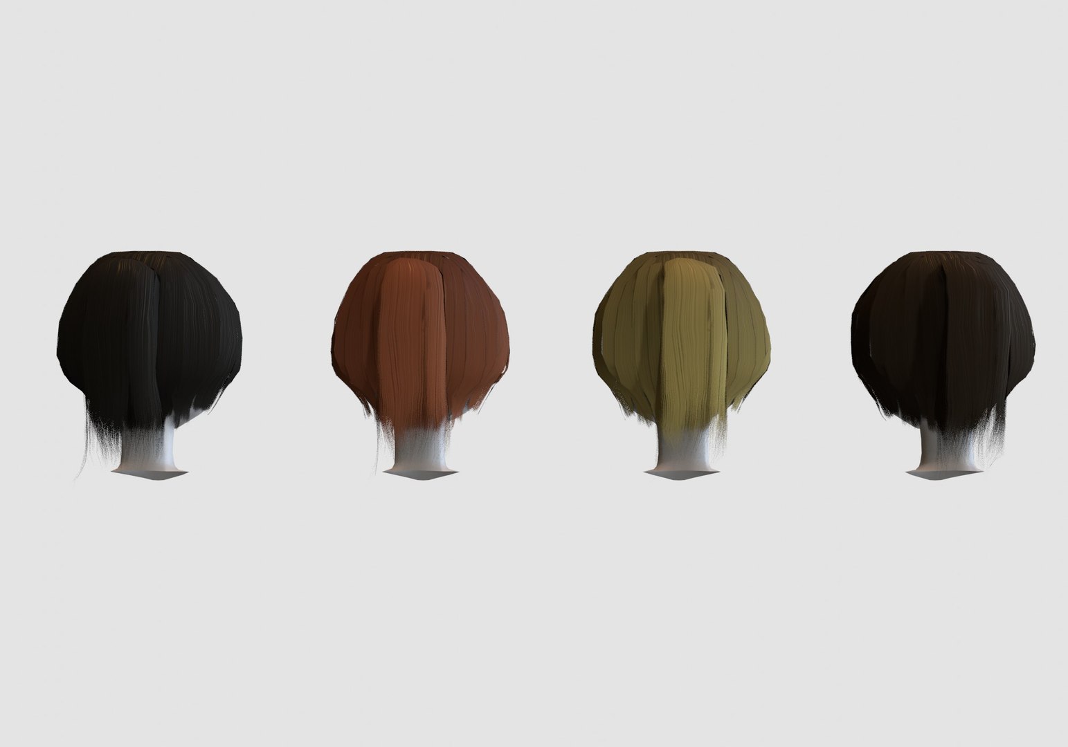 3D Hairstyle In 4 Colors - TurboSquid 1899393