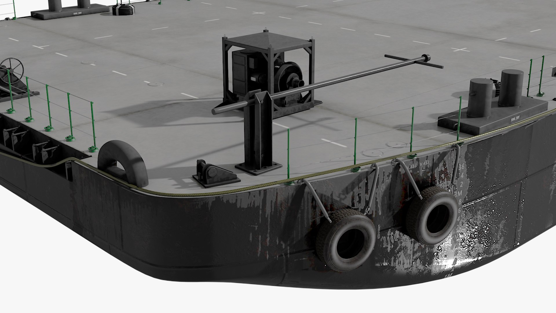 Push Boat Ship With Pontoon Barge On Water Model - TurboSquid 2373180