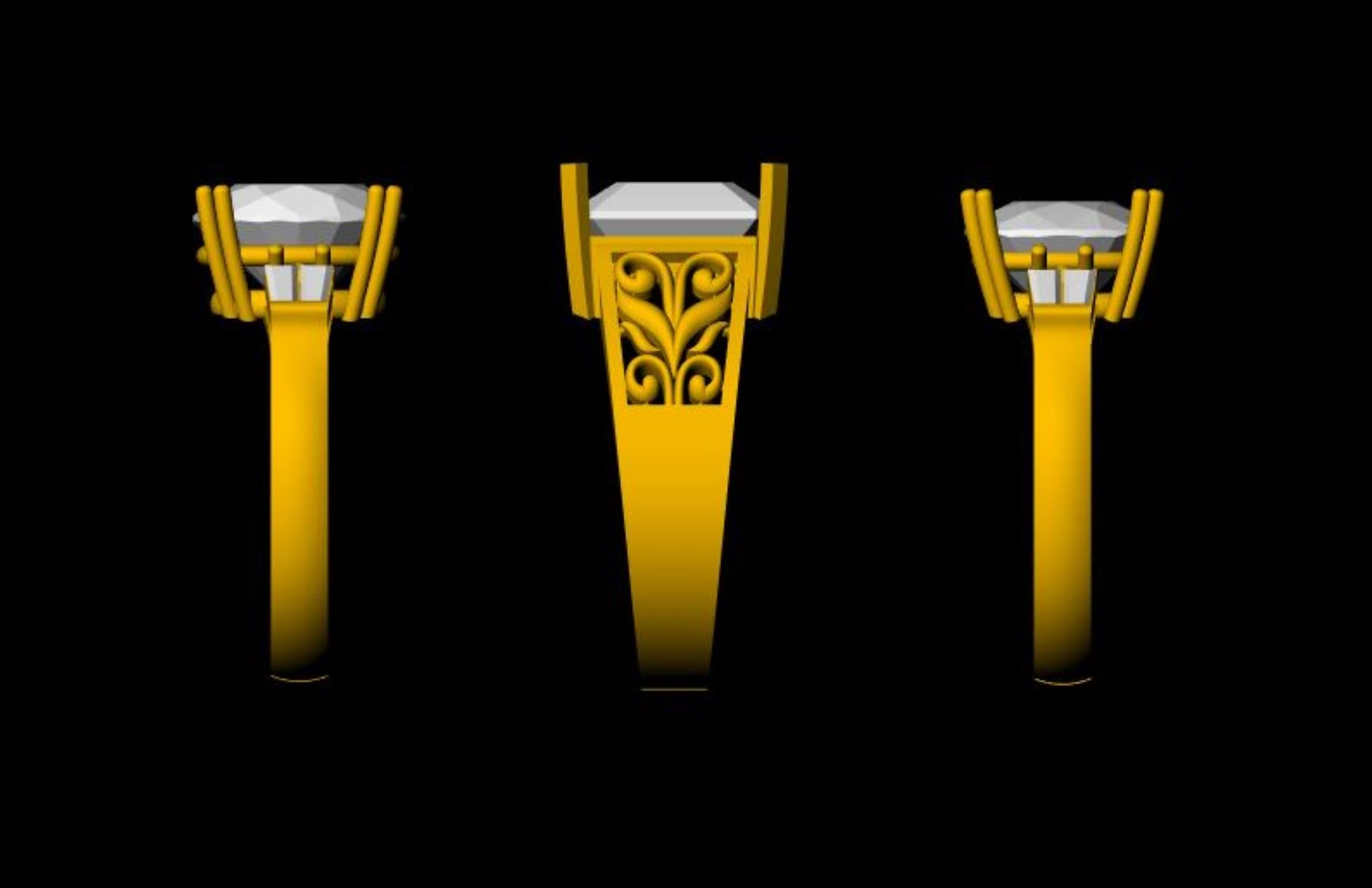 3D Model Diamond Gents Ring - 3 Pis - 008 - TurboSquid 2330255