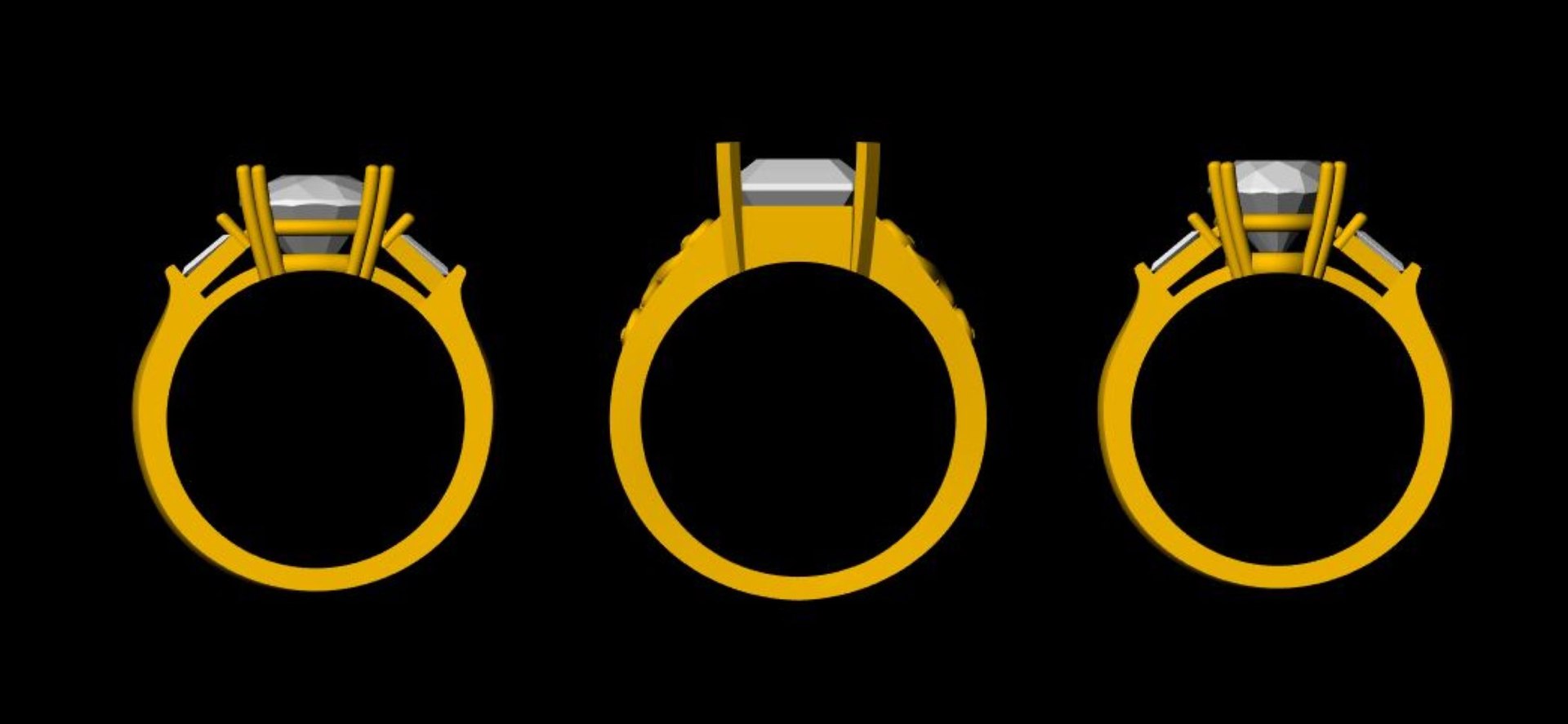 3D Model Diamond Gents Ring - 3 Pis - 008 - TurboSquid 2330255